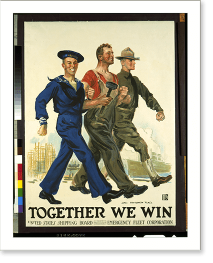 Historic Print, Together we win.James Montgomery Flagg. - 2, 16" x 20 ...