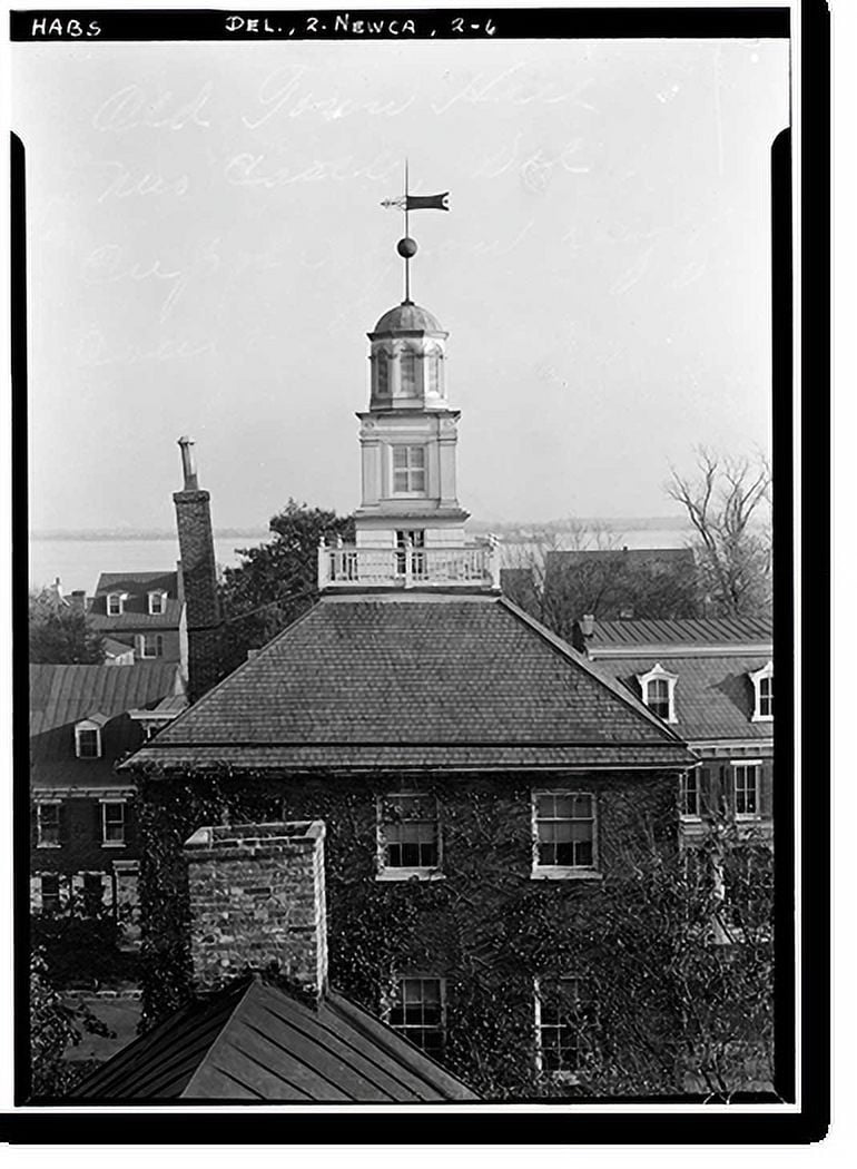 Historic Print, Town Hall, Second & Delaware Streets, New Castle, New ...