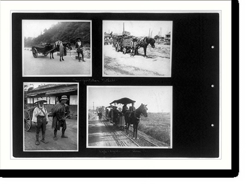 Historic Print, [Transportation methods in Japan - Horse-drawn wagons ...