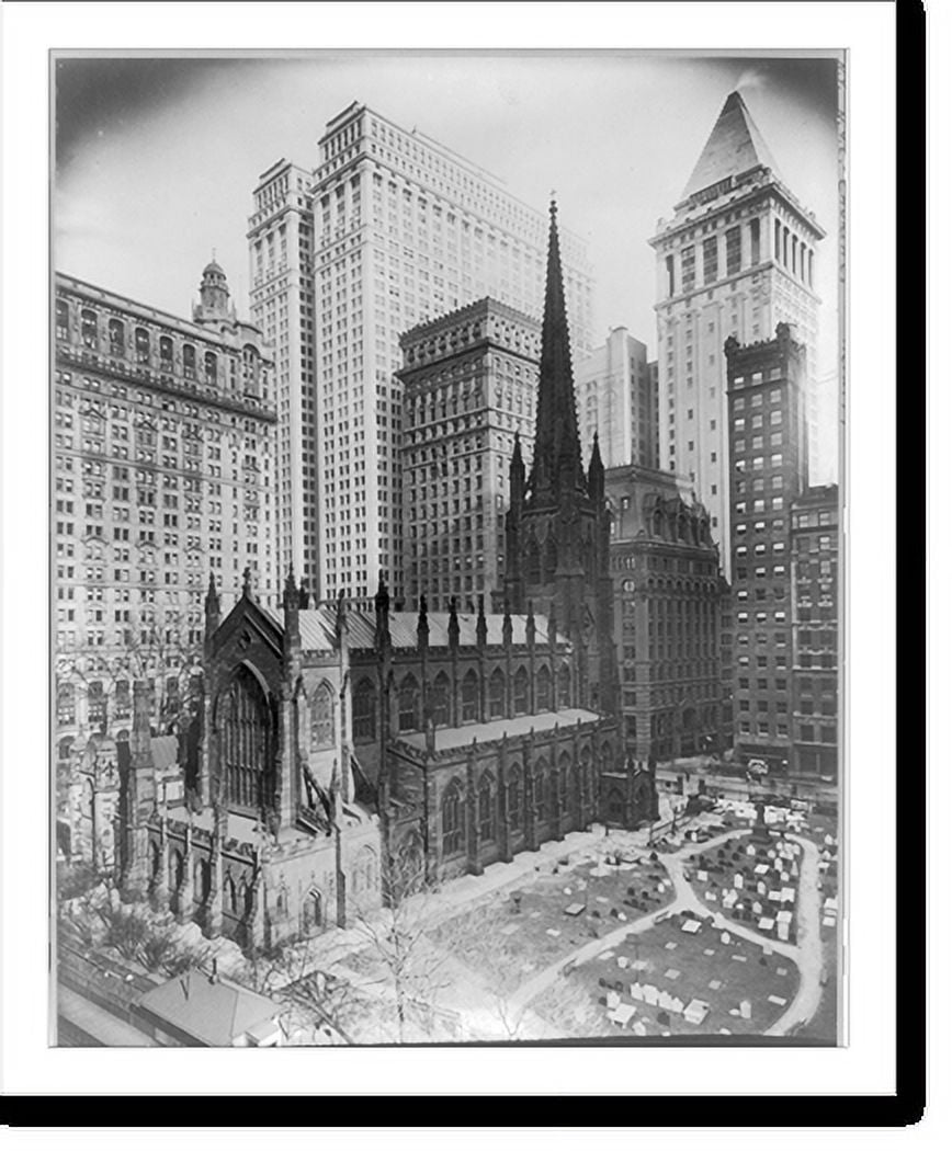 Historic Print, [Trinity Church and graveyard, viewed from rear], 16" x ...