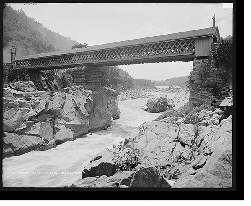 Historic Print, Tucker Toll Bridge, Bellows Falls, Vt., 18" x 24 ...