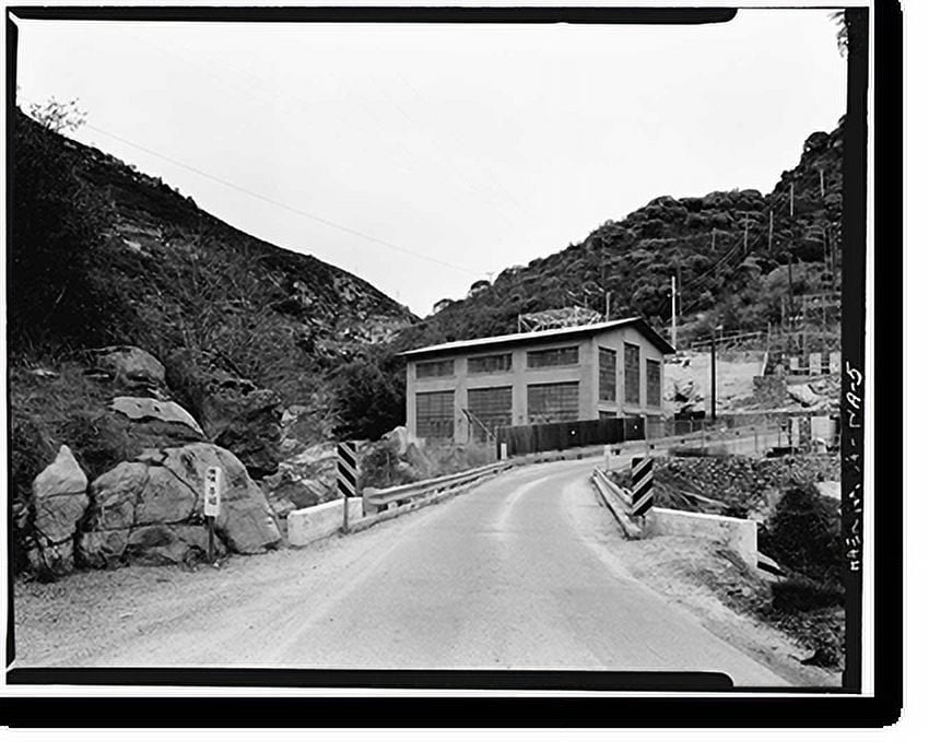Historic Print, Tule River Hydroelectric Complex, Tule River Bridge ...