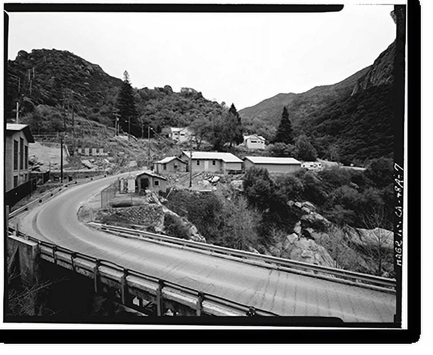 Historic Print, Tule River Hydroelectric Complex, Tule River Bridge ...