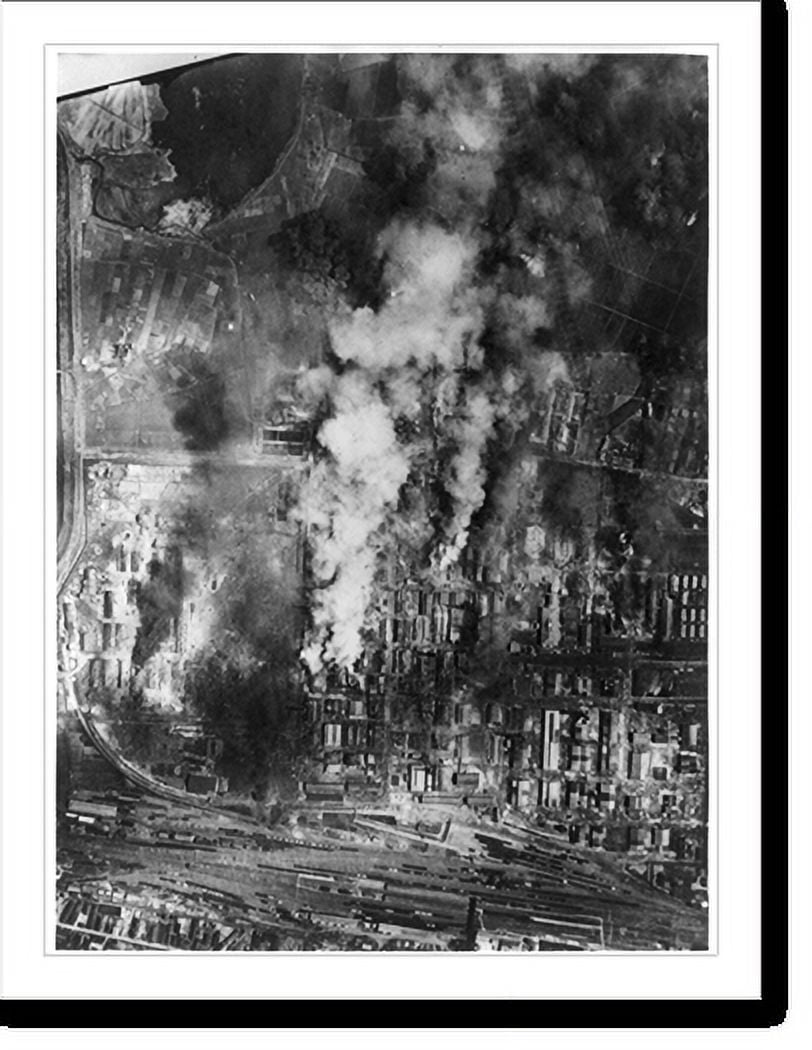 Historic Print, [Two aerial views of destruction in Japan after ...