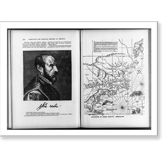 Historic Print, [Two illustrations. head-and-shoulders portrait of ...