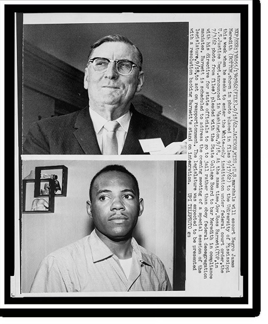 Historic Print, [Two photographs showing James Howard Meredith (lower ...