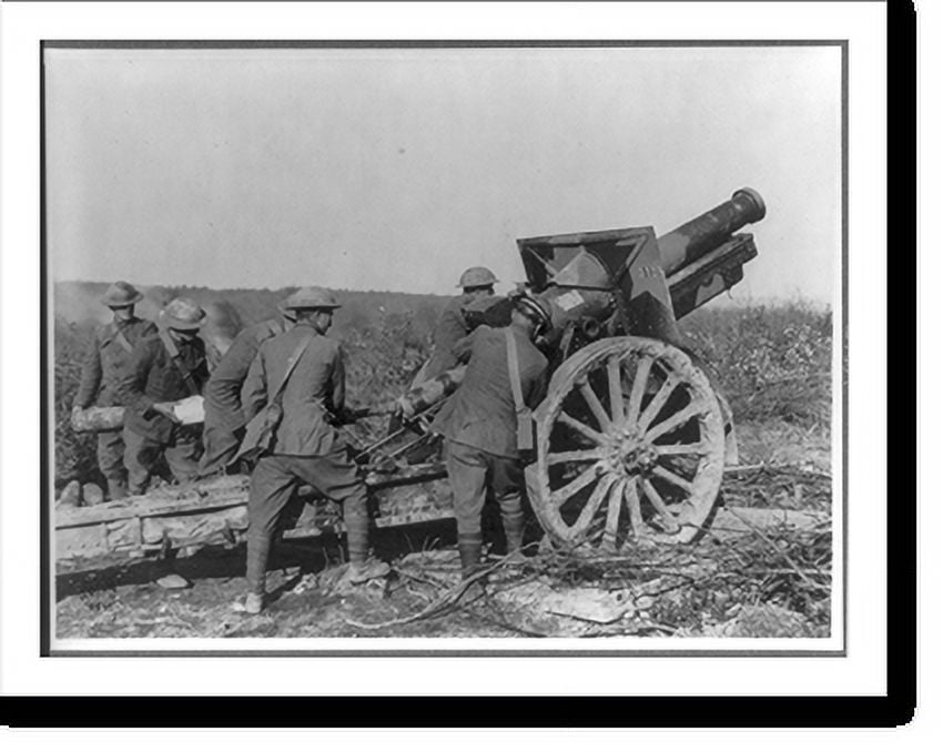 Historic Print, [U.S. Army artillery during WWI - Pershing Coll.: gun ...