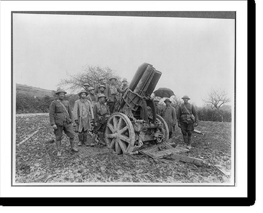 Historic Print, [U.S. Army artillery during WWI - Pershing Coll.: men ...