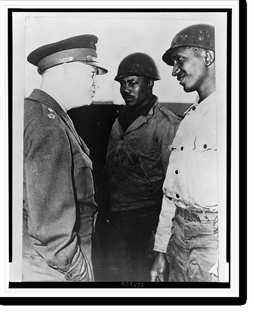 Historic Print, U.S. General Eisenhower visits supply port of Cherbourg ...