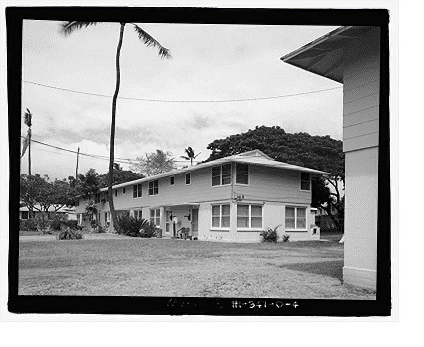 Historic Print, U.S. Naval Base, Pearl Harbor, Housing Area 1, Sixplex ...