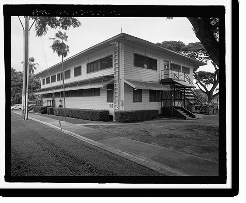 Historic Print, U.S. Naval Base, Pearl Harbor, Marine Guard Barracks ...