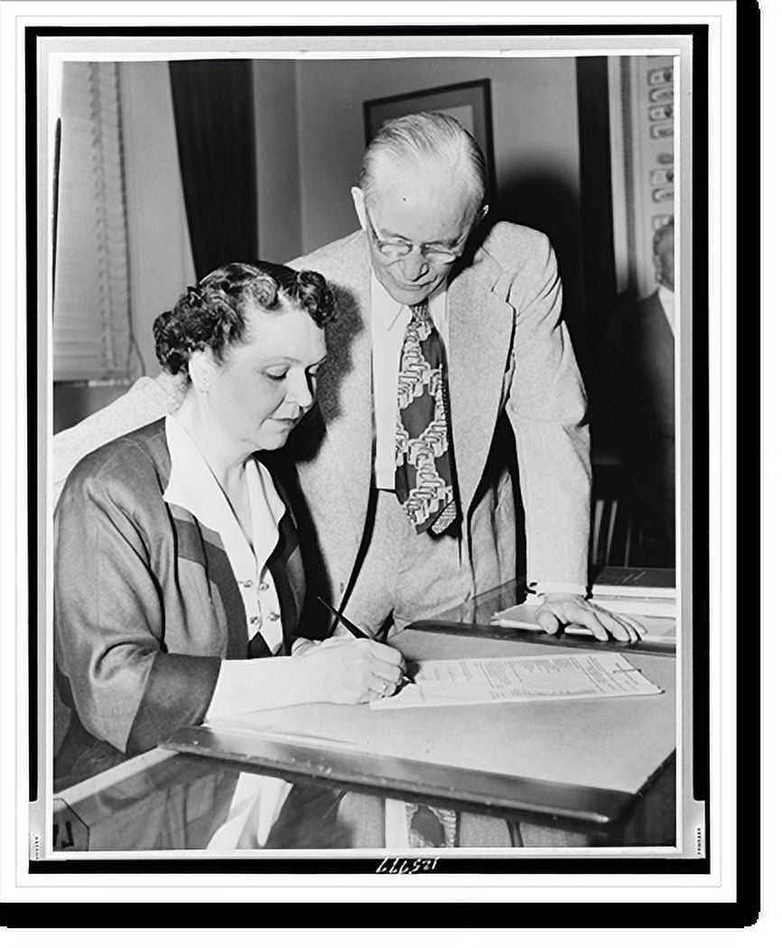Historic Print, [U.S. Treasurer Mrs. Georgia Neese Clark signing ...