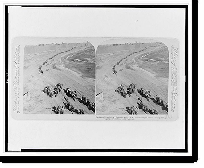 Historic Print, Unchangeable China - a freighting train" as in ...