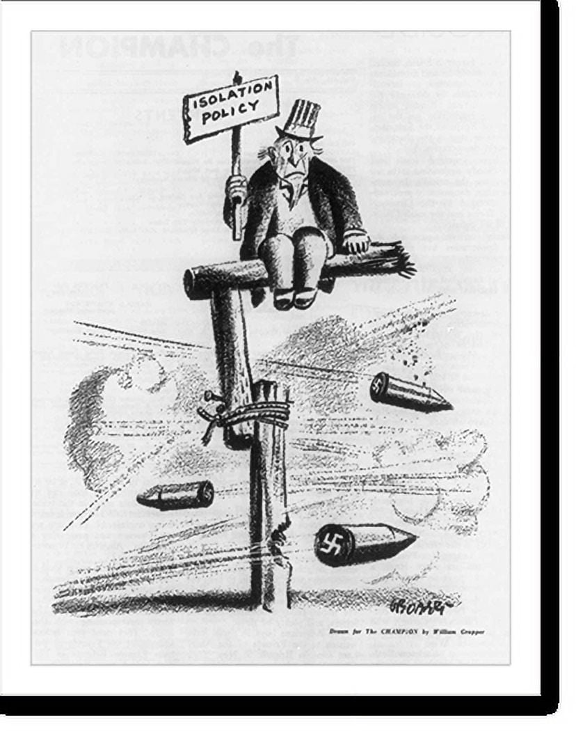 Historic Print, [Uncle Sam seated on unsturdy post, holding sign ...