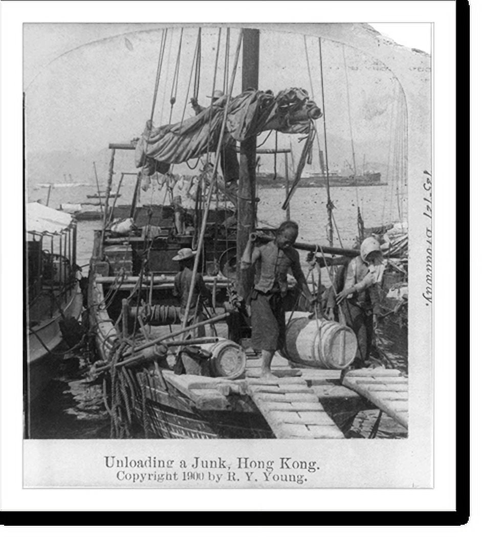 Historic Print, Unloading a Junk, Hong Kong, 16" x 20" - Walmart.com
