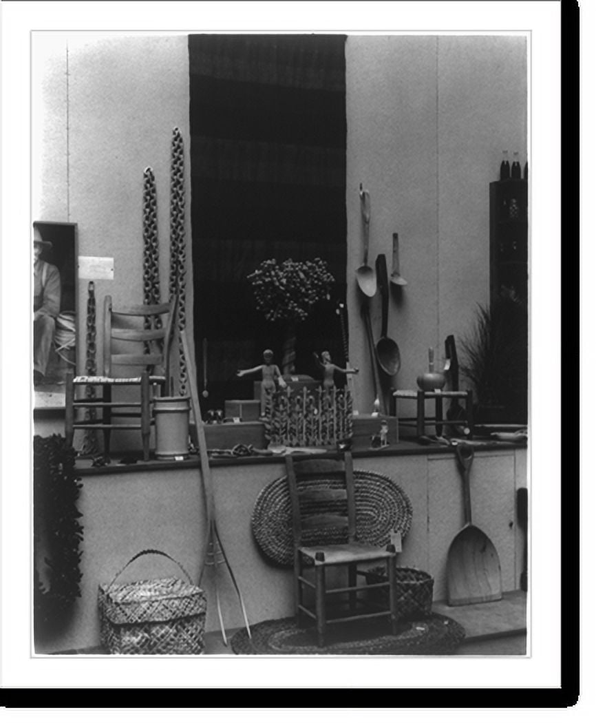 Historic Print, [Various wood carved objects including chairs, fork ...