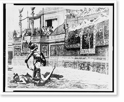 Historic Print, [Victorious gladiator standing on defeated gladiator ...