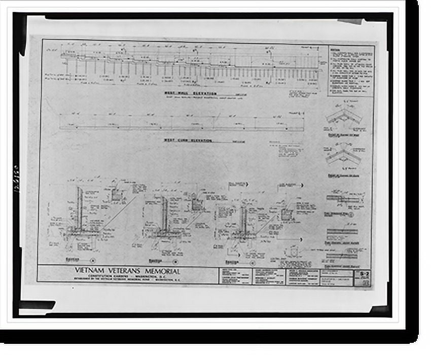 Historic Print, Vietnam Veterans Memorial, Constitution Gardens ...
