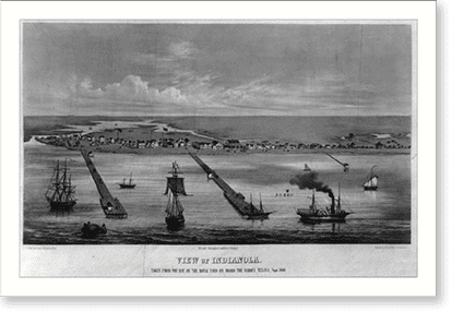 Historic Print, View of Indianola. Taken from the bay, on the Royal ...