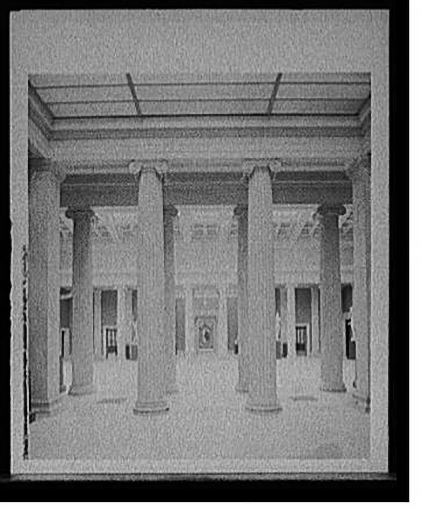 Historic Print, View across sculpture court, Albright Art Museum [i.e ...