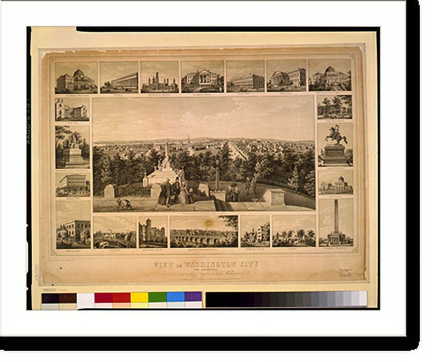 Historic Print, View of Washington City and Georgetown.Lith. by E ...