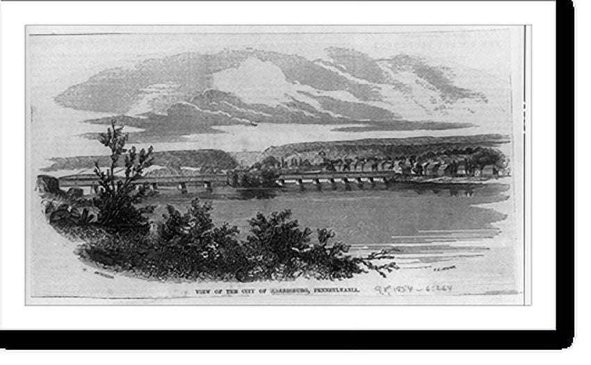 Historic Print, View of the city of Harrisburg, Pennsylvania.Devereux ...