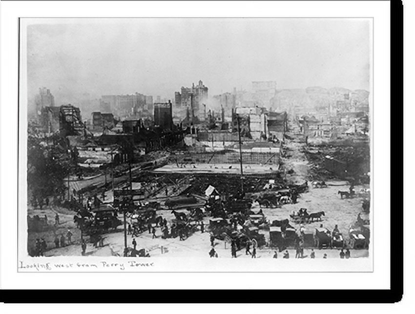 Historic Print, [View of the ruins of San Francisco looking west from ...