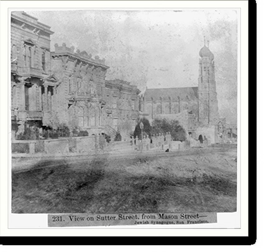 Historic Print, View on Sutter Street, from Mason Street. Jewish ...