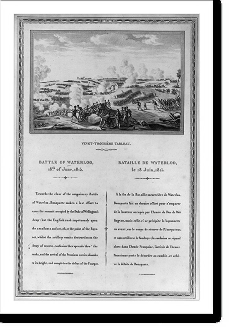 Historic Print, Vingt-Troisieme Tableau - Battle of Waterloo, 18th of ...