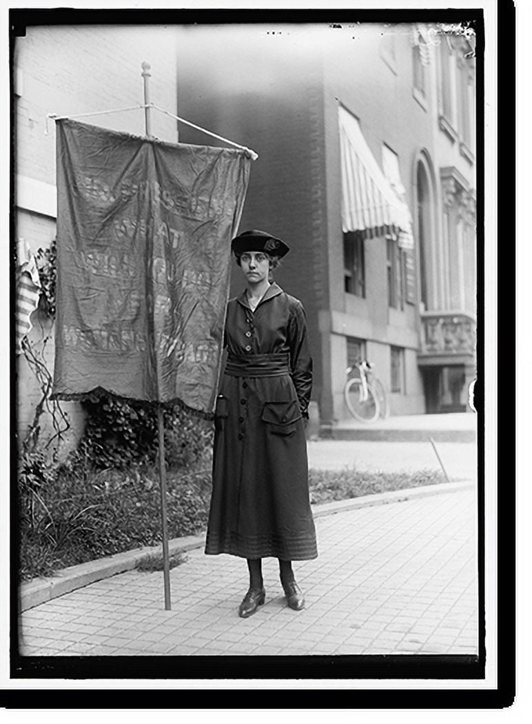 Historic Print, WOMAN SUFFRAGE. SUFFRAGETTES WITH BANNERS - 5, 16" x 20 ...