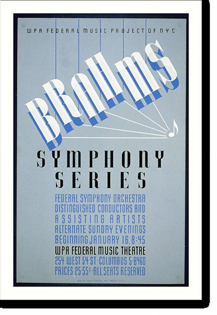 Historic Print, WPA Federal Music Project of NYC [presents] Brahms ...