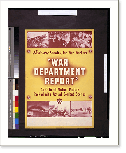 Historic Print, War Department Report An official motion picture packed ...