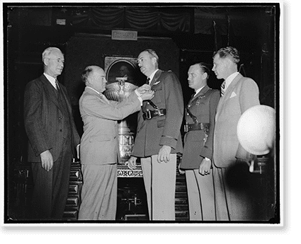 Historic Print, War Secretary presents Army Flyers with Mackay Trophy ...