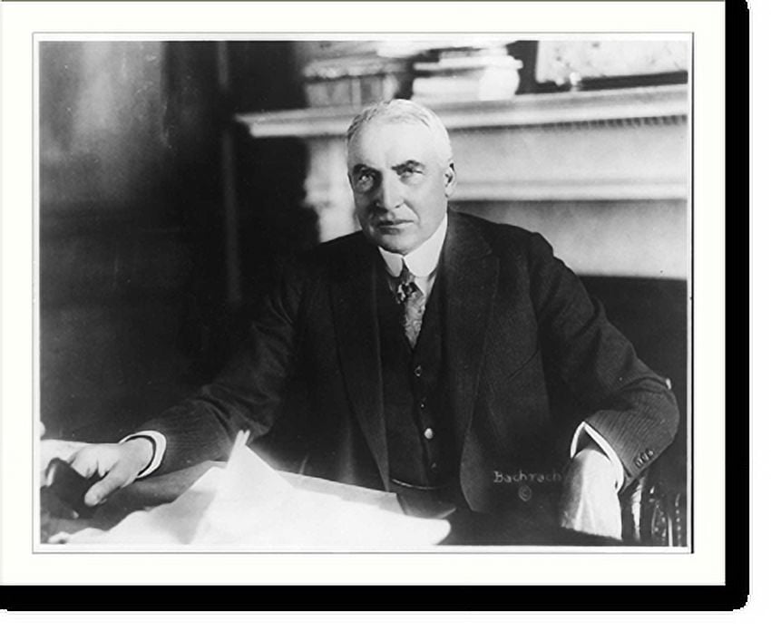 Historic Print, [Warren Gamaliel Harding, Pres. U.S.; half, seated], 16 ...