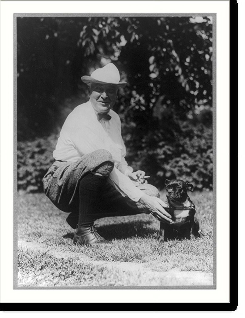 Historic Print, [Warren Gamaliel Harding, full length, squatting beside ...