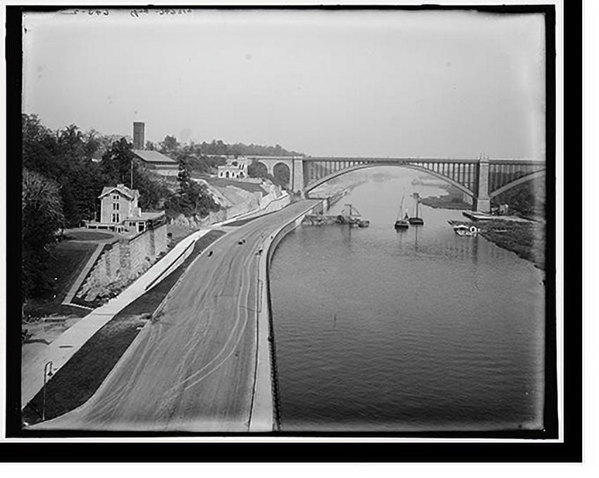 Historic Print, Washington Bridge and speedway, New York - 2, 18" x 24 ...