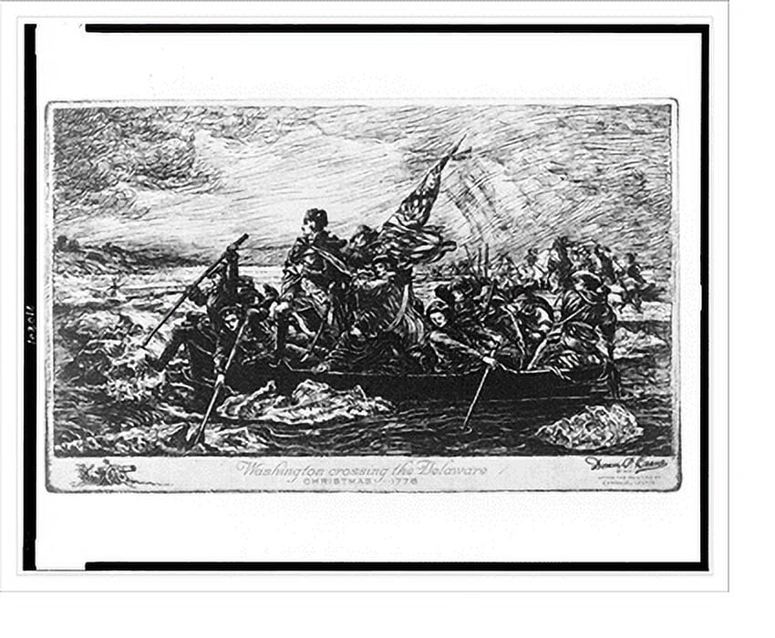 Historic Print, Washington crossing the Delaware. Christmas. 1776.after ...