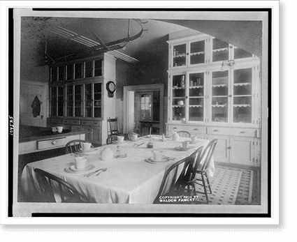 Historic Print, [White House kitchen with set table and cupboards], 18 ...