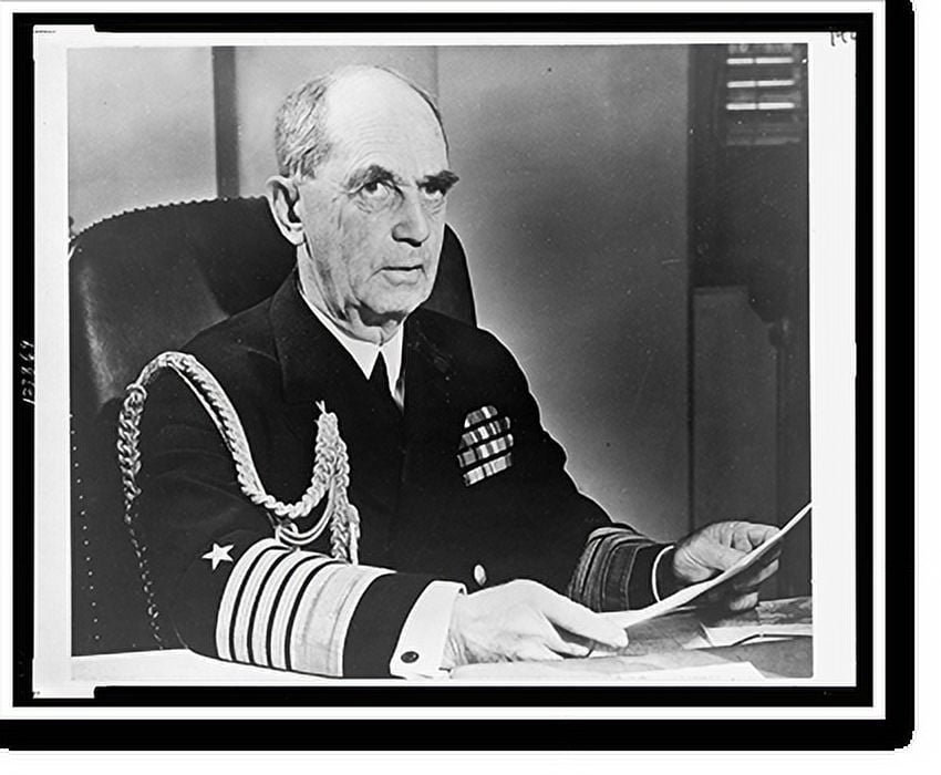 Historic Print, [William David Leahy, half-length portrait, seated at ...