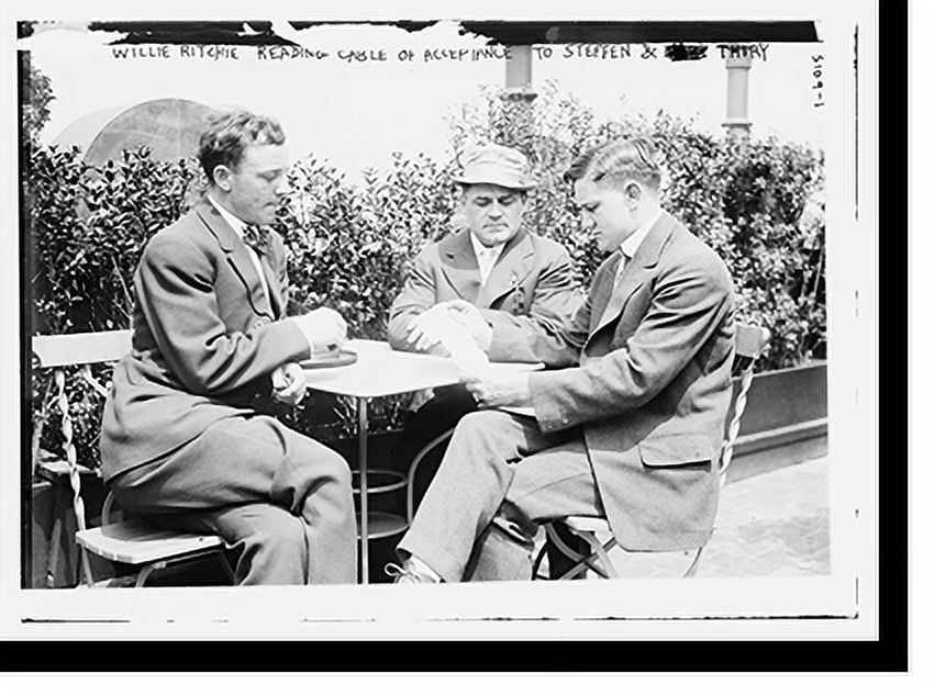 Historic Print, Willie Ritchie reading cable of acceptance to Steffen ...