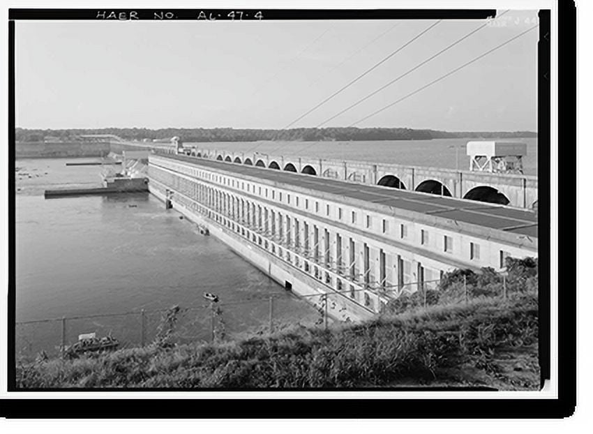 Historic Print, Wilson Dam & Hydroelectric Plant, Spanning Tennessee ...