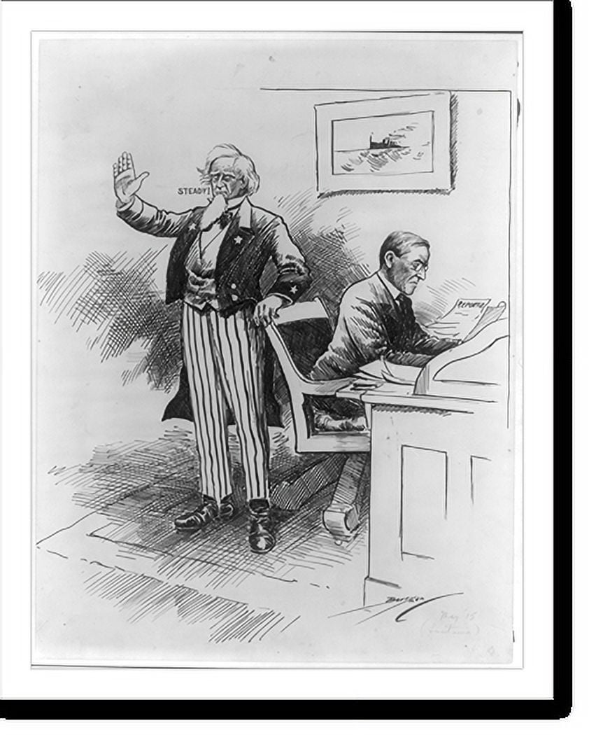 Historic Print, [Wilson reading report on sinking of Lusitania while ...