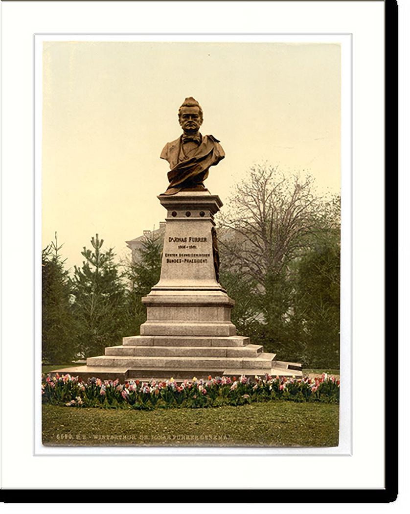 Historic Print, "Winterthor" momument to Dr. Jonas Furrer Zurich ...