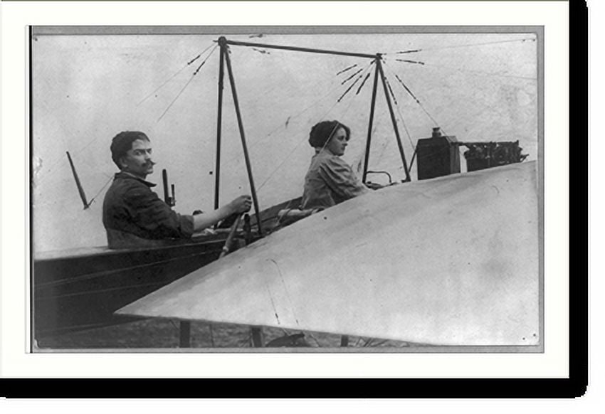 Historic Print, Women in airplanes: Mr. & Mrs. Wagner, 18" x 24 ...