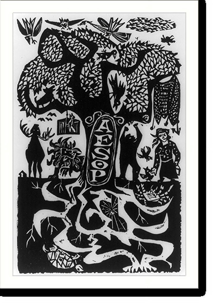 Historic Print, [Woodcuts used to illus. Fables from incunabula...1966 ...
