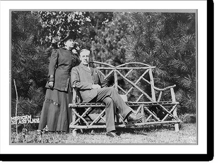 Historic Print, [Woodrow Wilson, 1856-1924, full, seated on garden ...