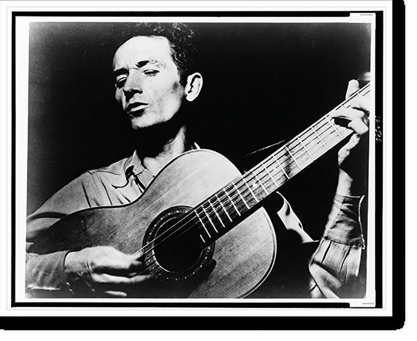 Historic Print, [Woody Guthrie, half-length portrait, facing left ...