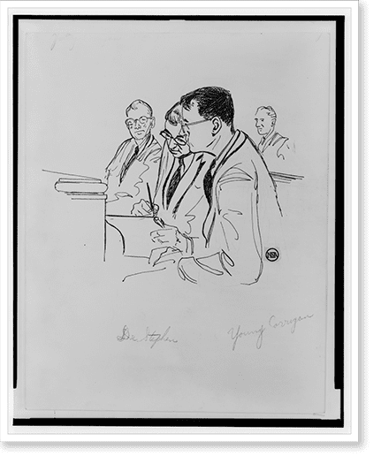 Historic Print, [Young Corrigan", possibly John T. Corrigan, conferring ...
