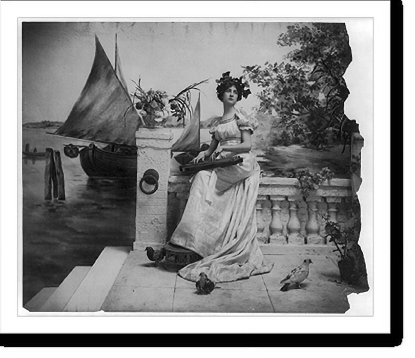 Historic Print, [Young woman modeling: Full lgth., leaves on head ...