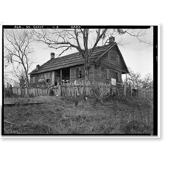 Historic Print, Zeno Chestang House, U.S. Highway 43, Chestang Landing ...